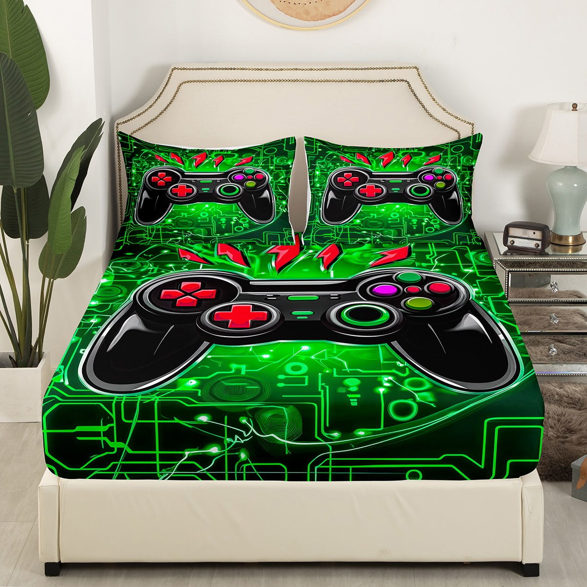 Castle Fairy Video Game 3pcs Twin Sheet Sets,Game Controller Twin ...
