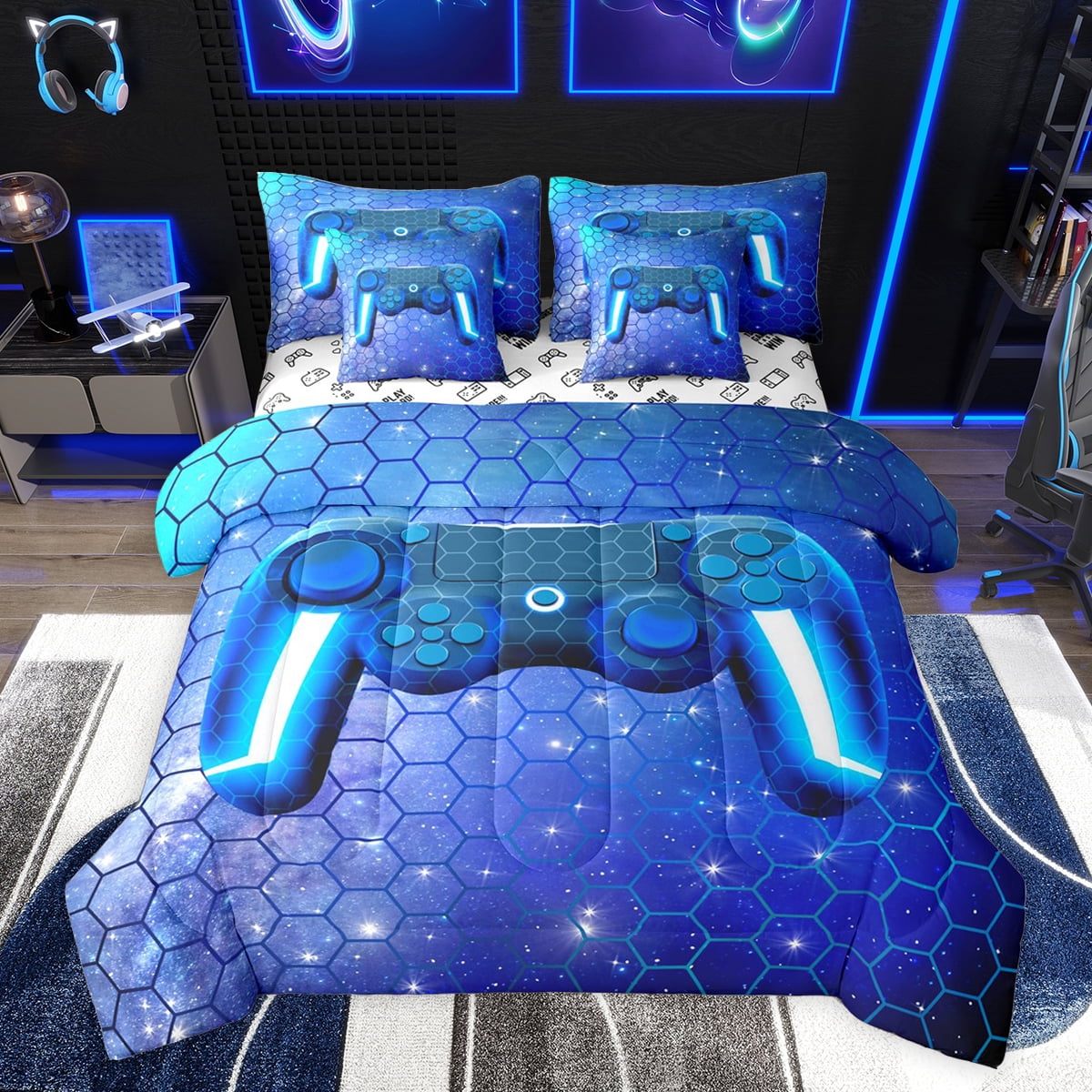 Castle Fairy Video Game Bedding Comforter Set 7 Pieces for Kids Teens ...