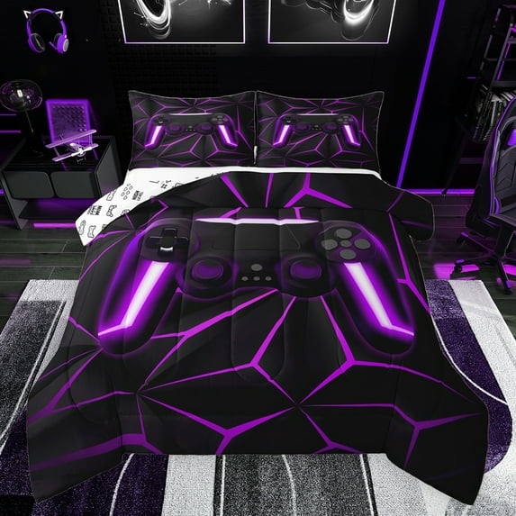 Castle Fairy Video Game Boy 3 Pieces Queen Comforter Set,Abstract ...