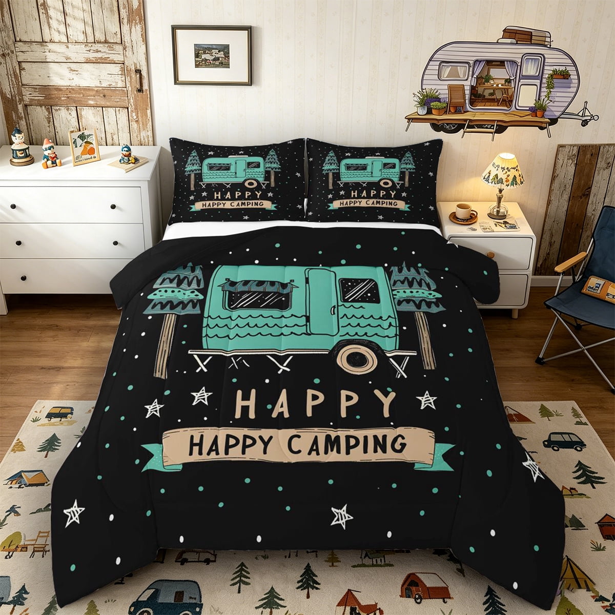 Castle Fairy Vintage Caravan Full Size Comforter Sets 3 Pieces for ...