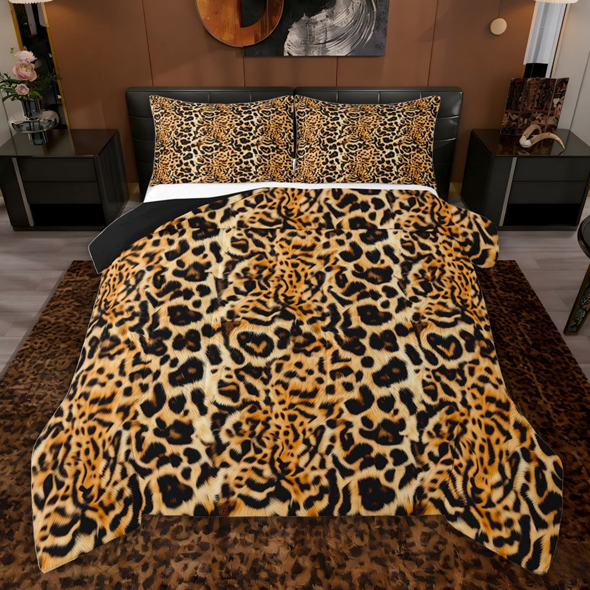 Castle Fairy Vintage Cheetah Print Full Size Comforter Sets,Leopard ...
