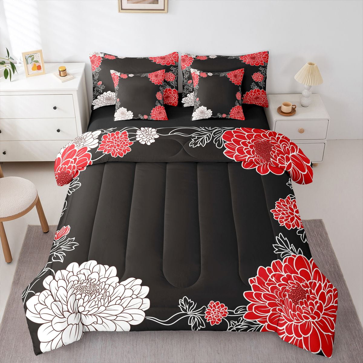 Castle Fairy Vintage Floral Peony Bedding Comforter Set,Groovy Flowers ...