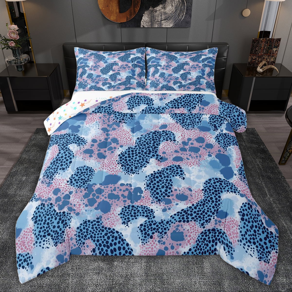 Castle Fairy Vintage Leopard Print Queen Comforter Set,Cheetah Print ...