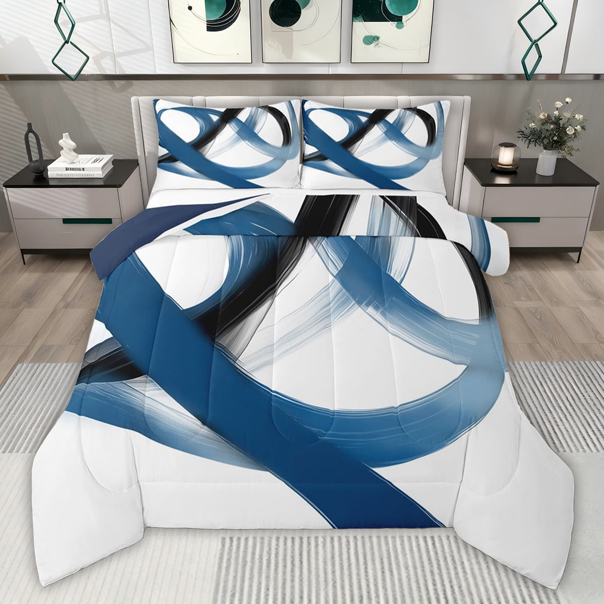 Castle Fairy Vintage Oil Painting Twin Comforter Sets,Abstract Mid ...