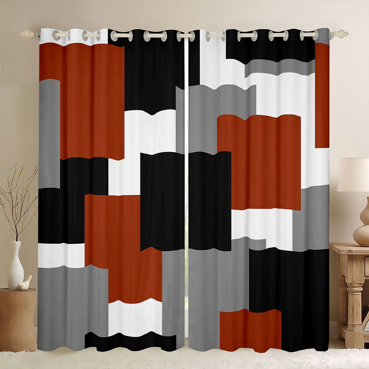 Castle Fairy Vintage Square Curtains Pack of 2 (42x84 Each),Geometric ...