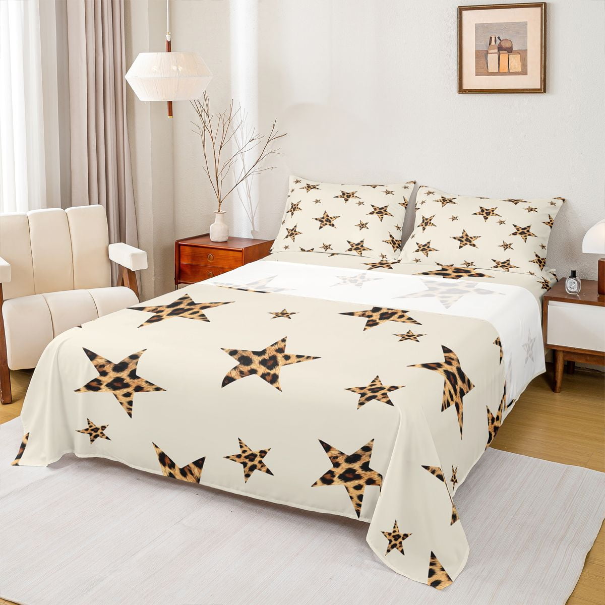 Castle Fairy Vintage Stars Print Queen Sheet Sets for Boys Girls ...
