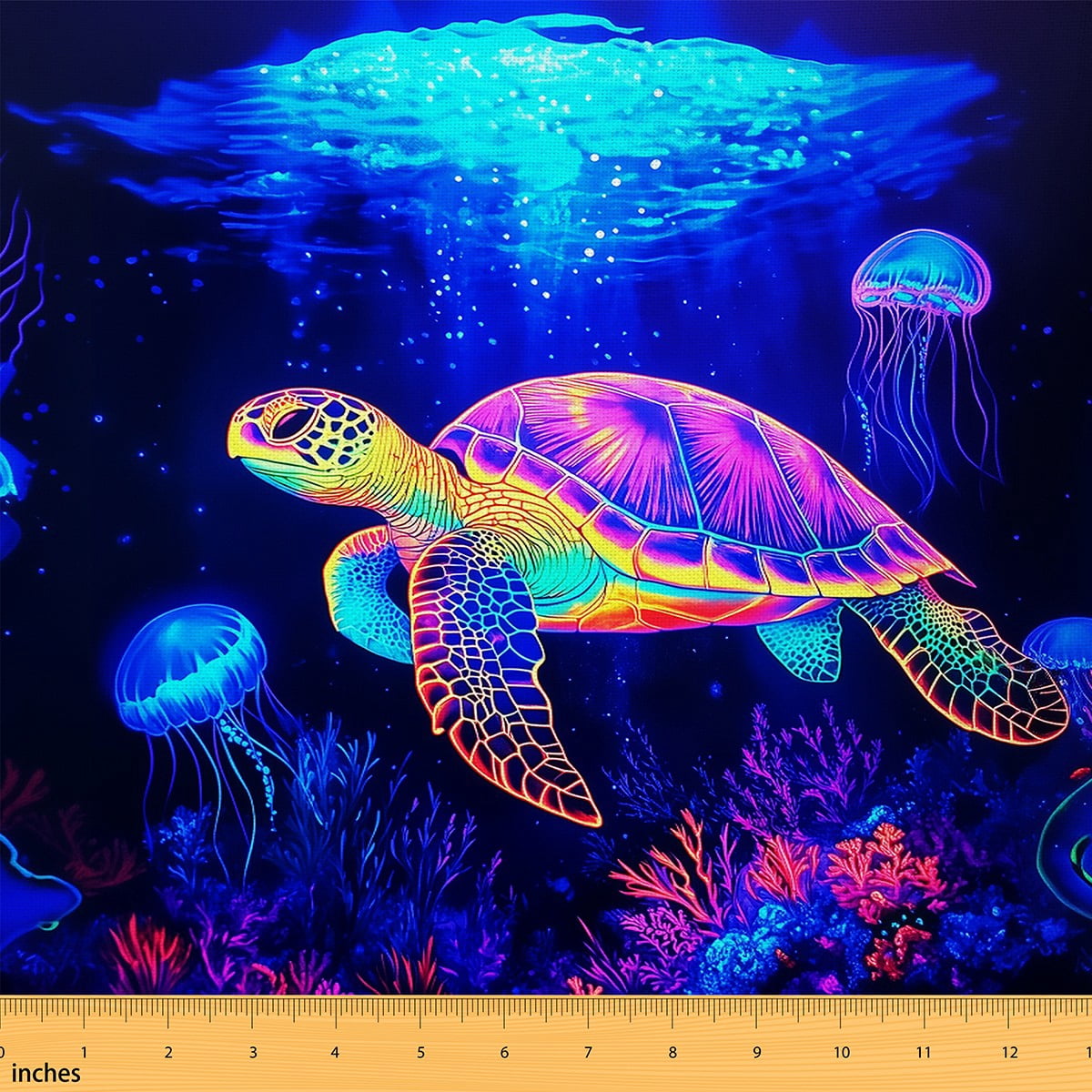 Castle Fairy Watercolor Sea Turtle Fabric by the Yard 3 Yards, Ocean ...