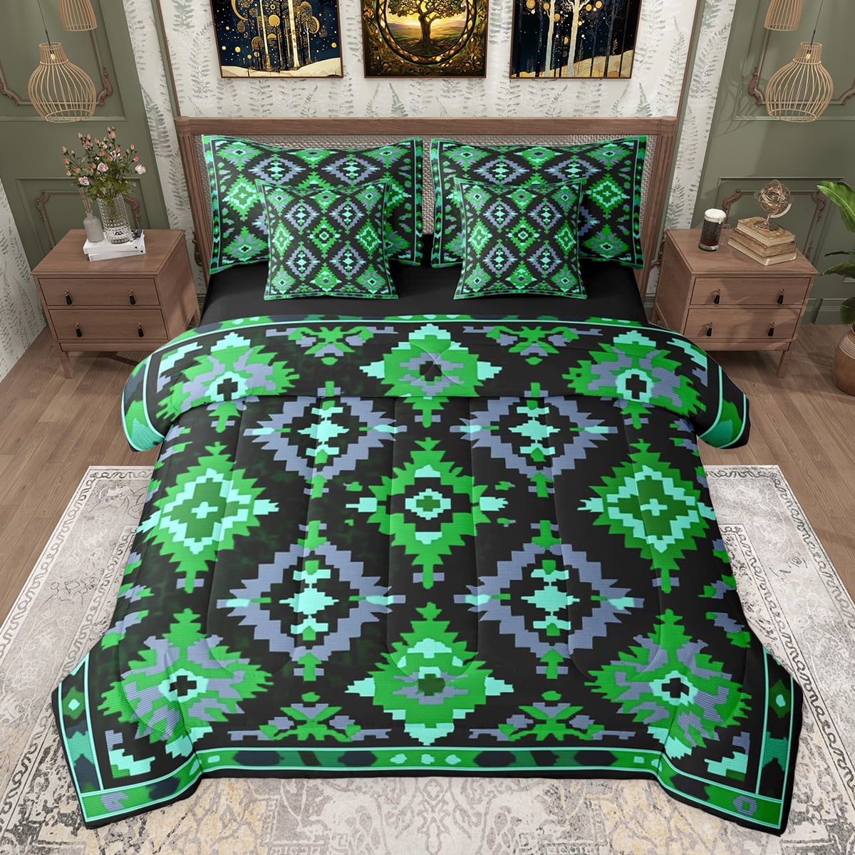Castle Fairy Western Boho Hippie Aztec Bedding Comforter Set 7pcs for ...