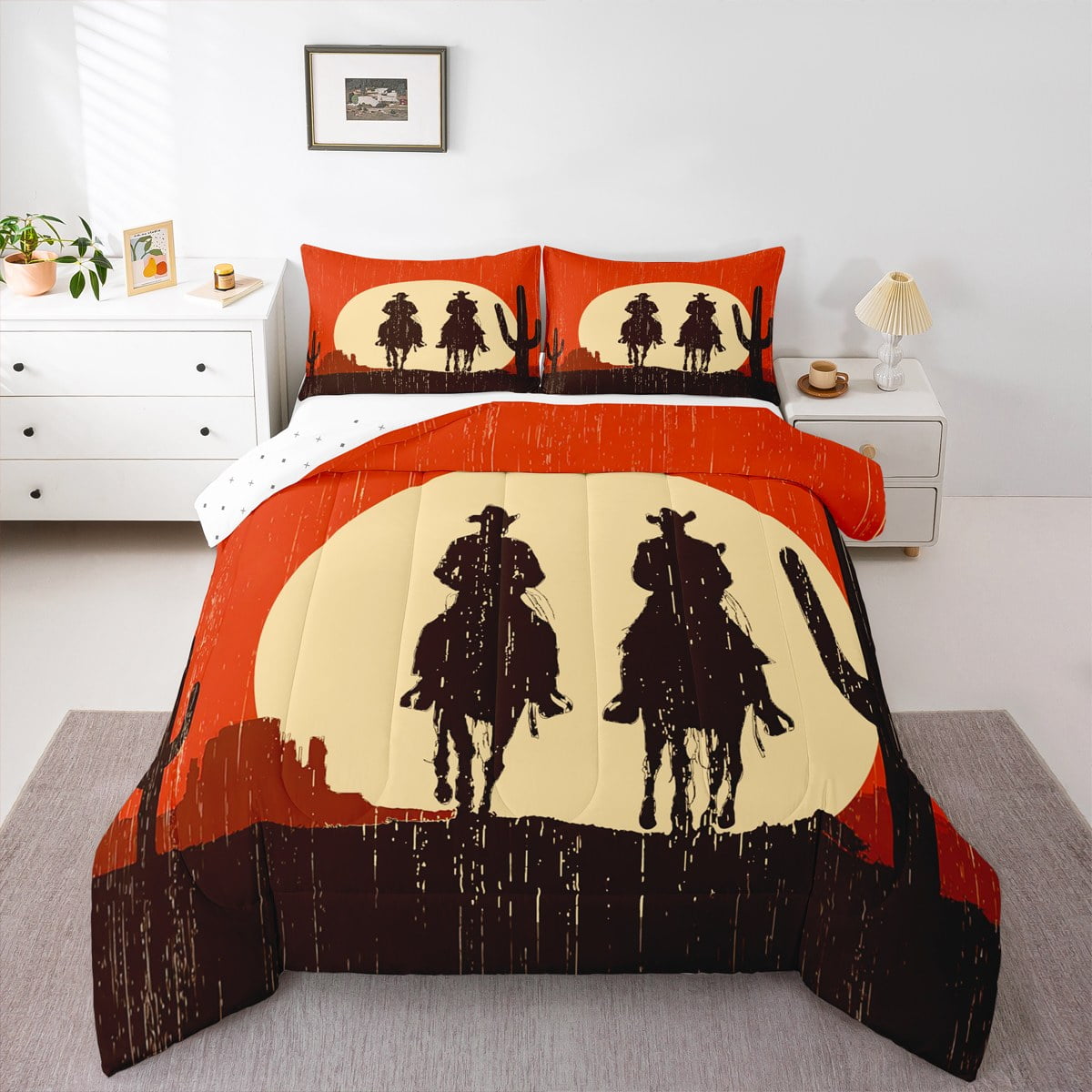 Castle Fairy Western Cowboy 3-Piece Full Size Comforter Sets,Tropical ...