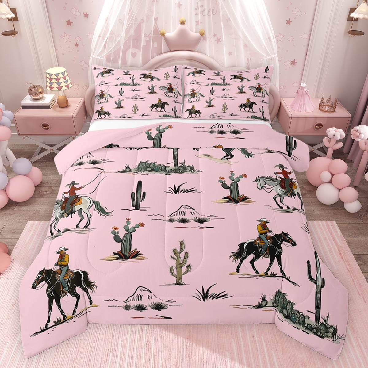 Castle Fairy Western Cowboy 3 Pieces Queen Comforter Set for Boys Girls ...