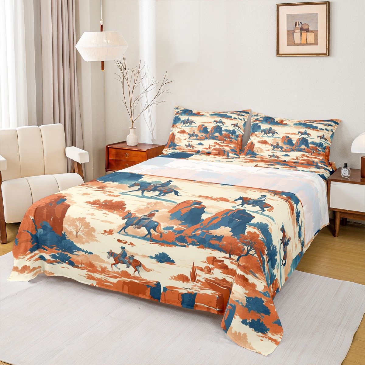 Castle Fairy Western Cowboy Full Size Sheets 4-Piece for Female Women ...