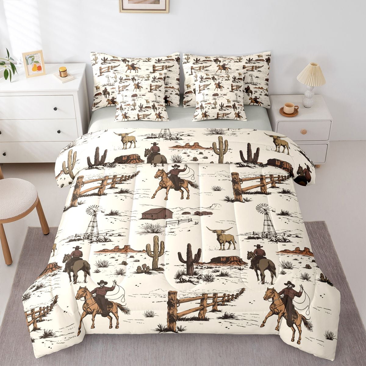 Castle Fairy Western Cowboys Twin Bedding Sets,Animal Highland Cow ...
