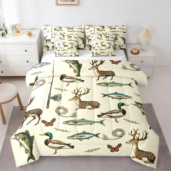 Castle Fairy Wildlife Deer Fish Duck Twin Bedding Sets,Animal Bedding ...