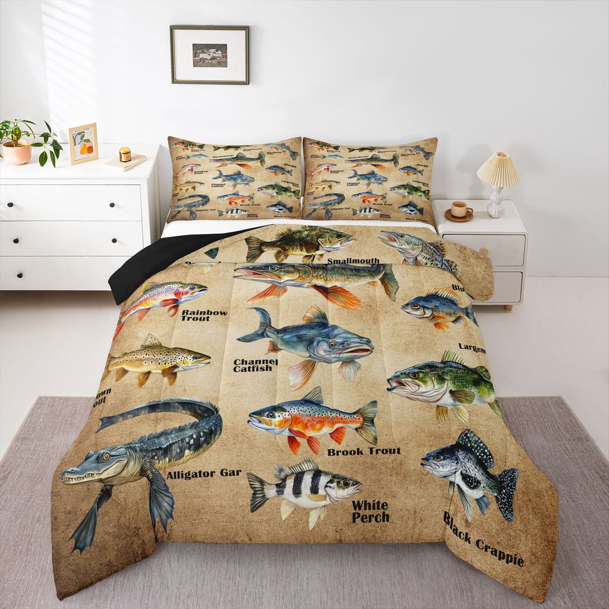 Castle Fairy Wildlife Fish Queen Comforter Set,Fishing And Hunting ...