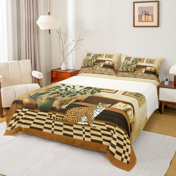 Castle Fairy Wildlife Leopard Full Size Sheets for Teens,Bohemian ...