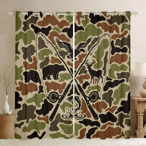 Castle Fairy Woodland Animal Curtains Pack of 2 (42x84 Each),Fishing ...