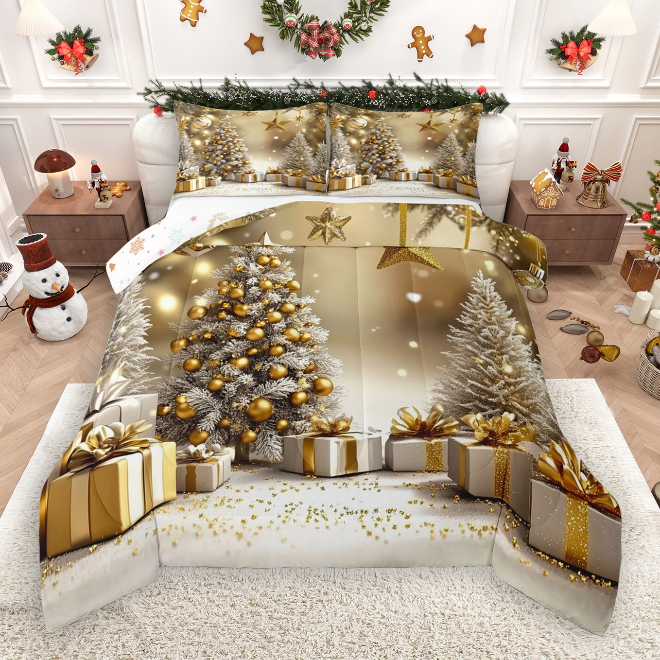 Castle Fairy Queen Size 3-Piece Christmas Tree Comforter Set - Walmart.com