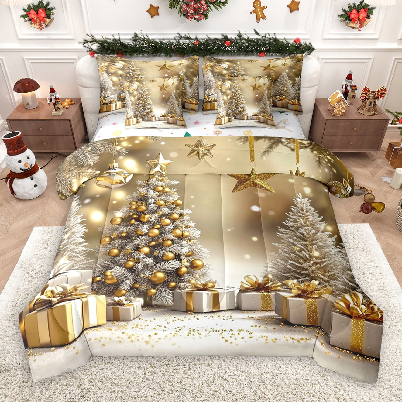 Surprising Christmas Queen Bed Sets Images