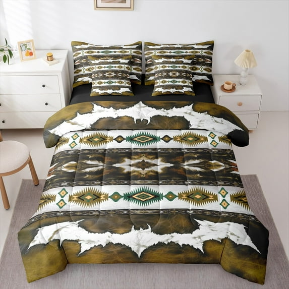 Castle Fairy Yellow Teal Aztec Twin Bedding Sets,Bohemian Western ...