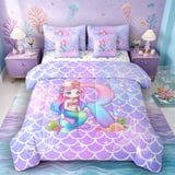 Castle Fairy Mermaid Letter R Bedding Comforter Set 7 Pieces for Kids ...