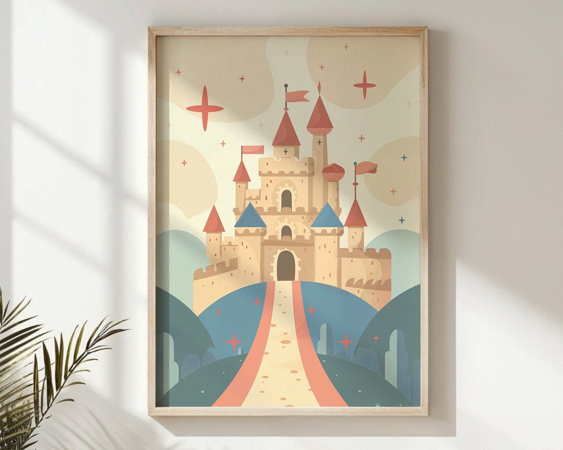 Castle Fantasy Nursery Wall Art, Kids Fairytale Poster, Printable ...