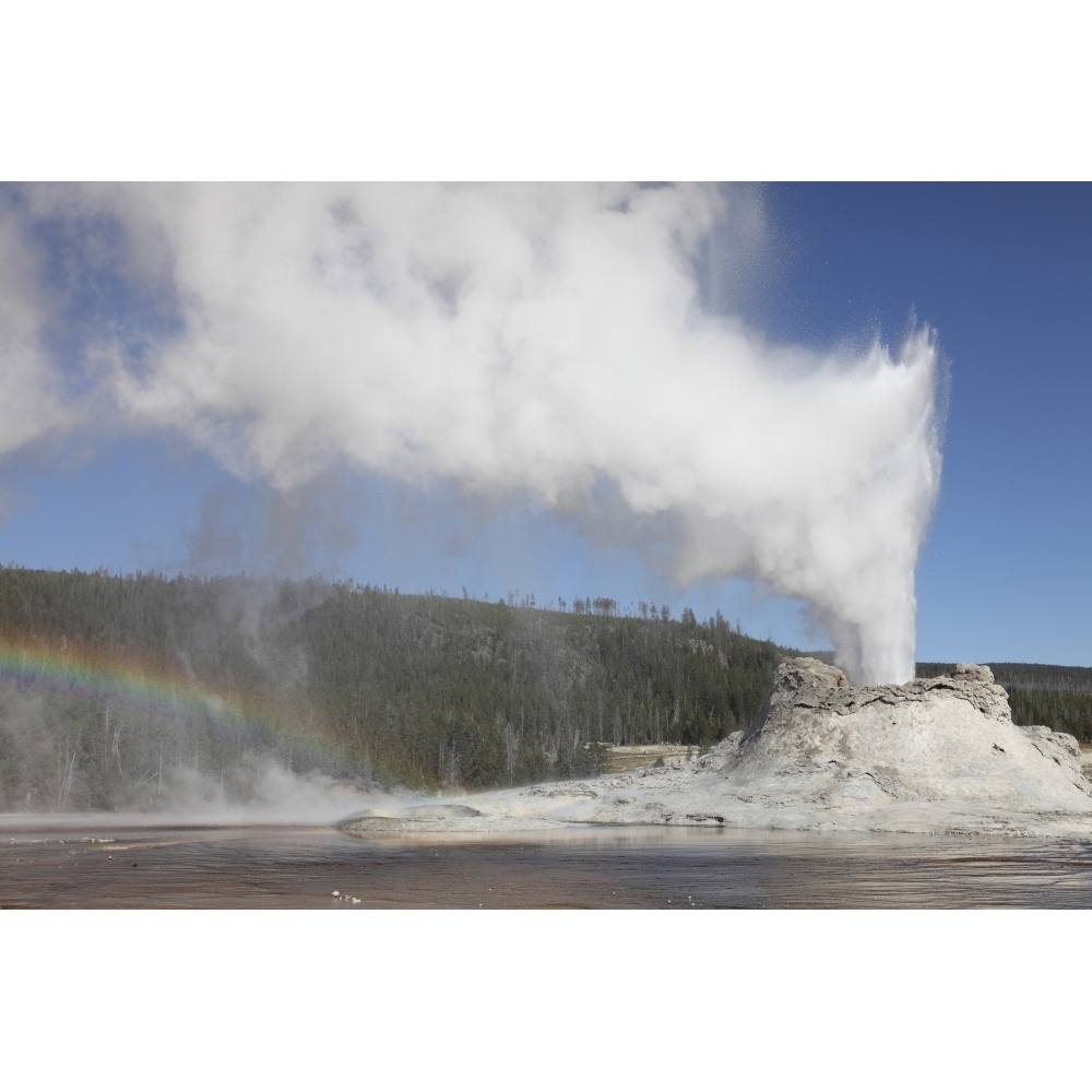 Castle Geyser eruption Upper Geyser Basin geothermal area Yellowstone ...