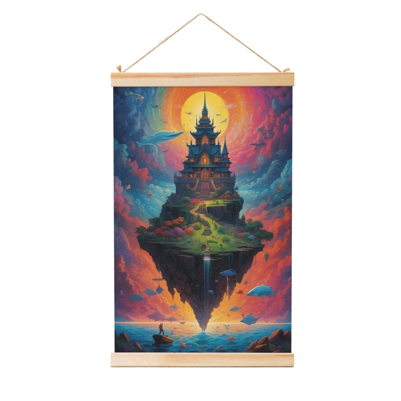 Castle In The Sky Posters Wall Hanging Wooden Shaft Poster Wall Art ...