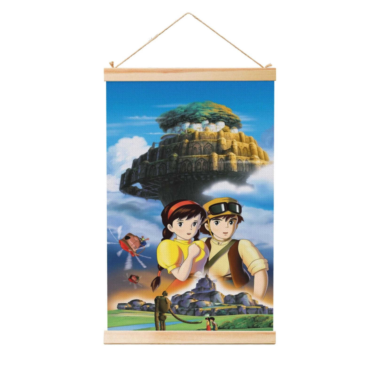 Castle In The Sky Posters Wall Hanging Wooden Shaft Poster Wall Art ...