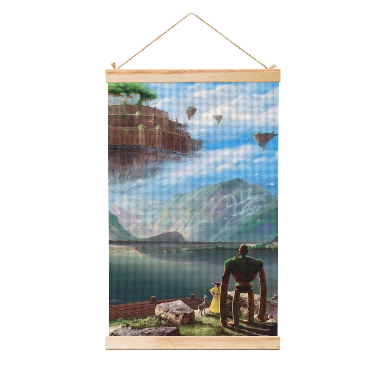 Castle In The Sky Posters Wall Hanging Wooden Shaft Poster Wall Art ...