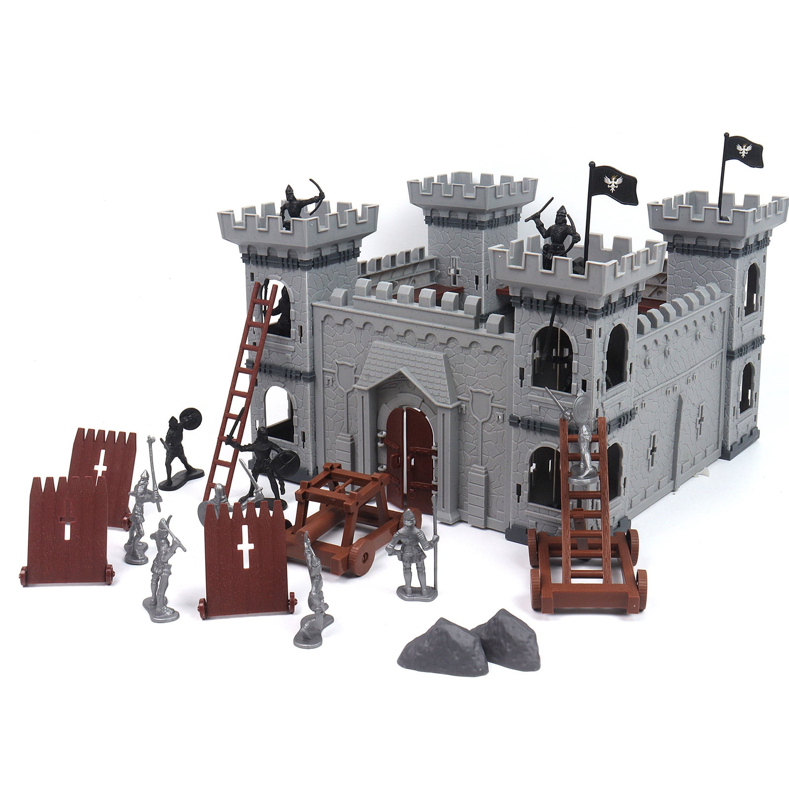 Castle Kit Soldier Knight Action Figure Toy for Boy Simulation Siege ...