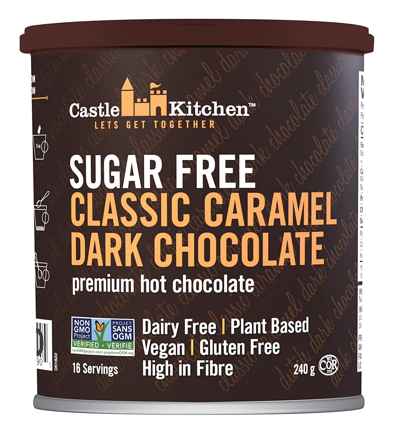 Castle Kitchen Sugar Free Classic Caramel Premium Dark Hot Chocolate ...