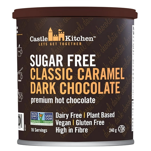 Castle Kitchen Sugar Free, Classic Caramel Dark Hot Chocolate Powder ...