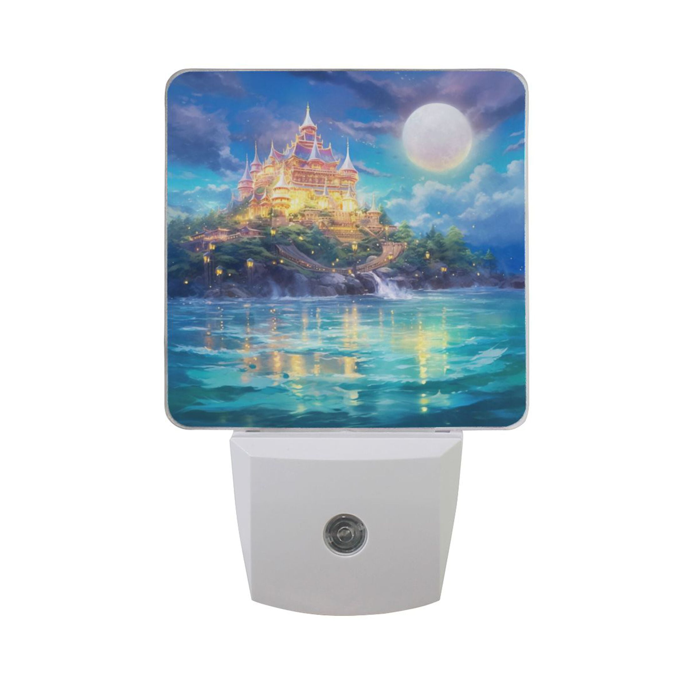 Castle Landscape Night Light LED Dusk to Dawn Auto Sensor Night Lamp ...