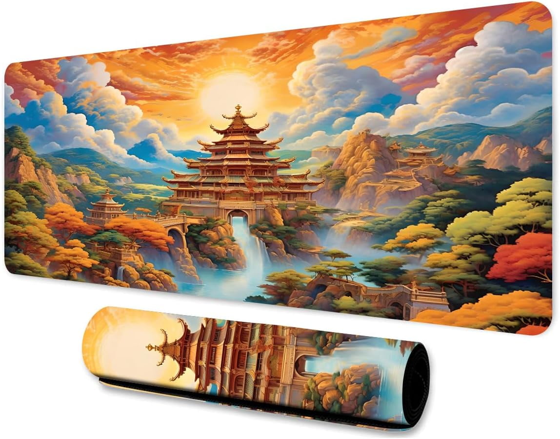 Castle Large Mouse Pad 31.5x11.8 Inches Cartoon Magic Mountain ...