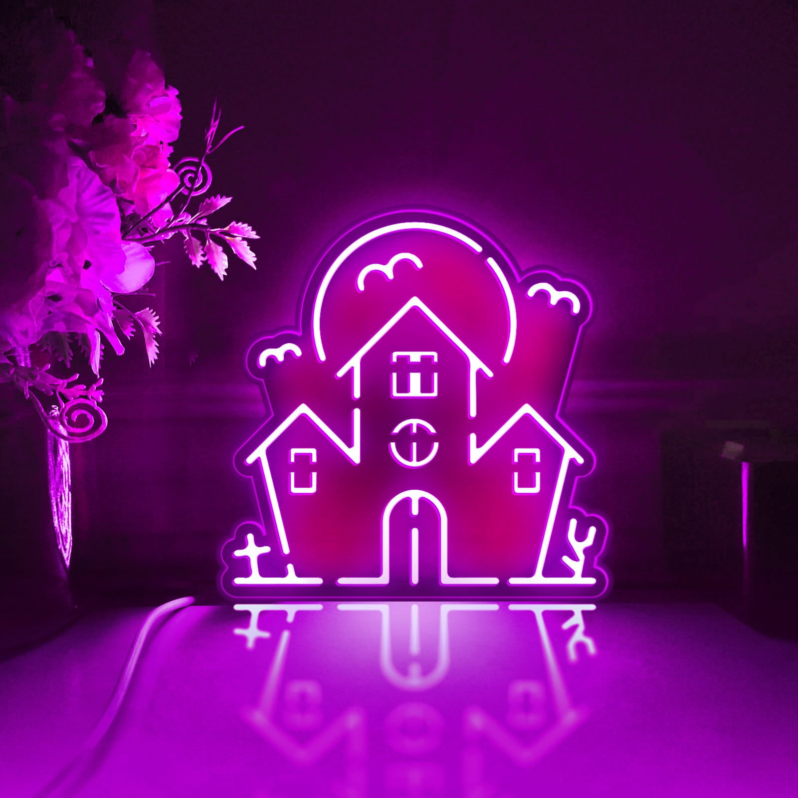 Castle Led Light Box, Dimmable Neon-Like Light Signs USB Power for Wall ...