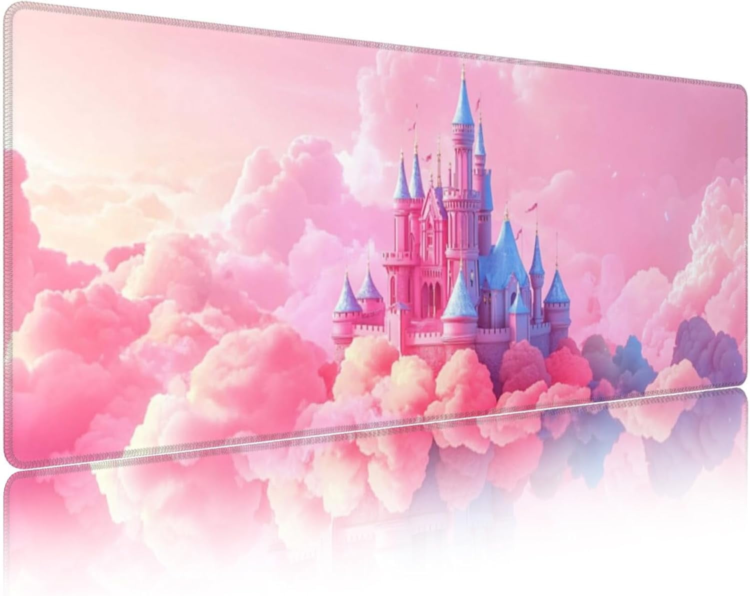 Castle Mousepad Pink and Blue,Large Gaming Mouse Pad XXL Keyboard Mat ...