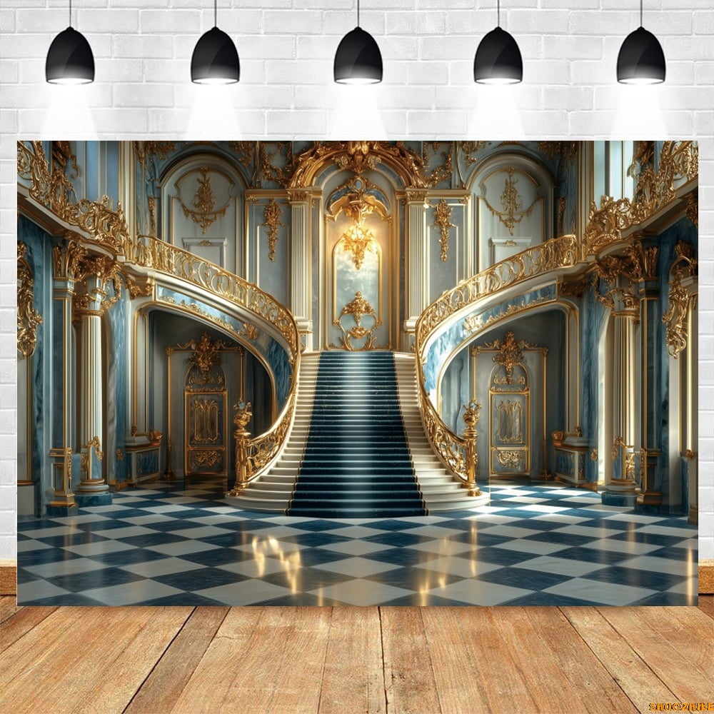 Castle Photography Background Spiral Stairs Interior Birthday Party ...