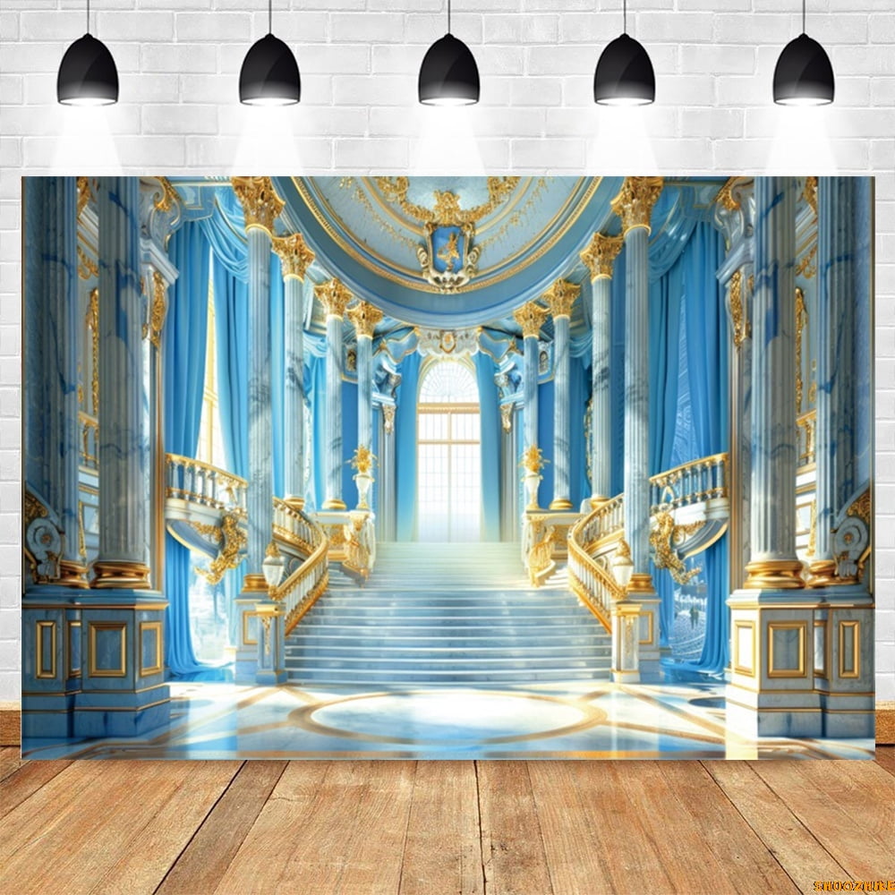 Castle Photography Background Spiral Stairs Interior Birthday Party ...