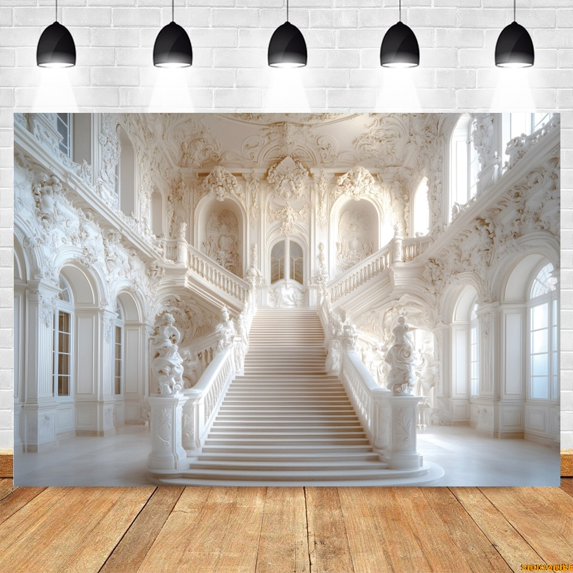 Castle Photography Background Spiral Stairs Interior Birthday Party ...