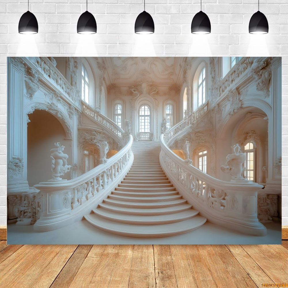Castle Photography Background Spiral Stairs Interior Birthday Party ...