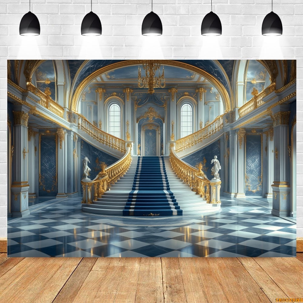 Castle Photography Background Spiral Stairs Interior Birthday Party ...