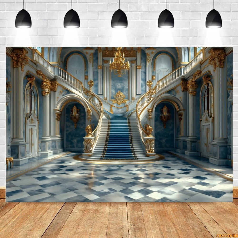 Castle Photography Background Spiral Stairs Interior Birthday Party ...