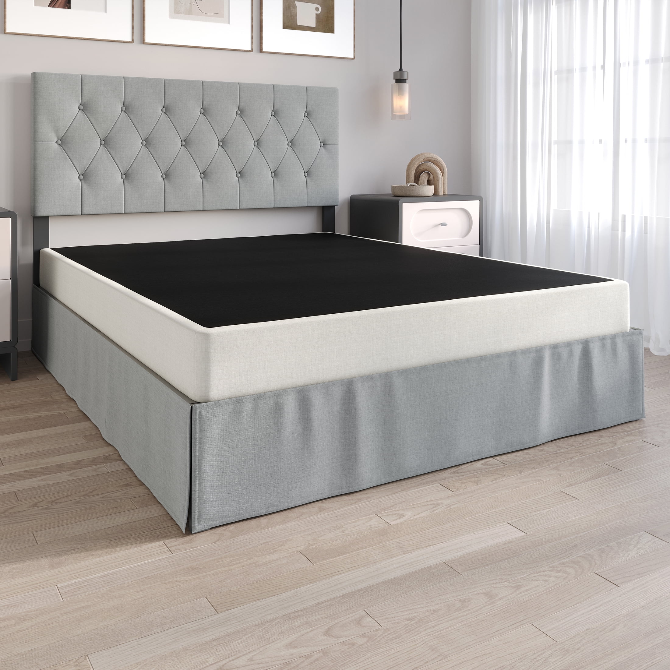Castle Place 5" Full Size Metal Box Spring in Warm Grey Linen - Walmart.com