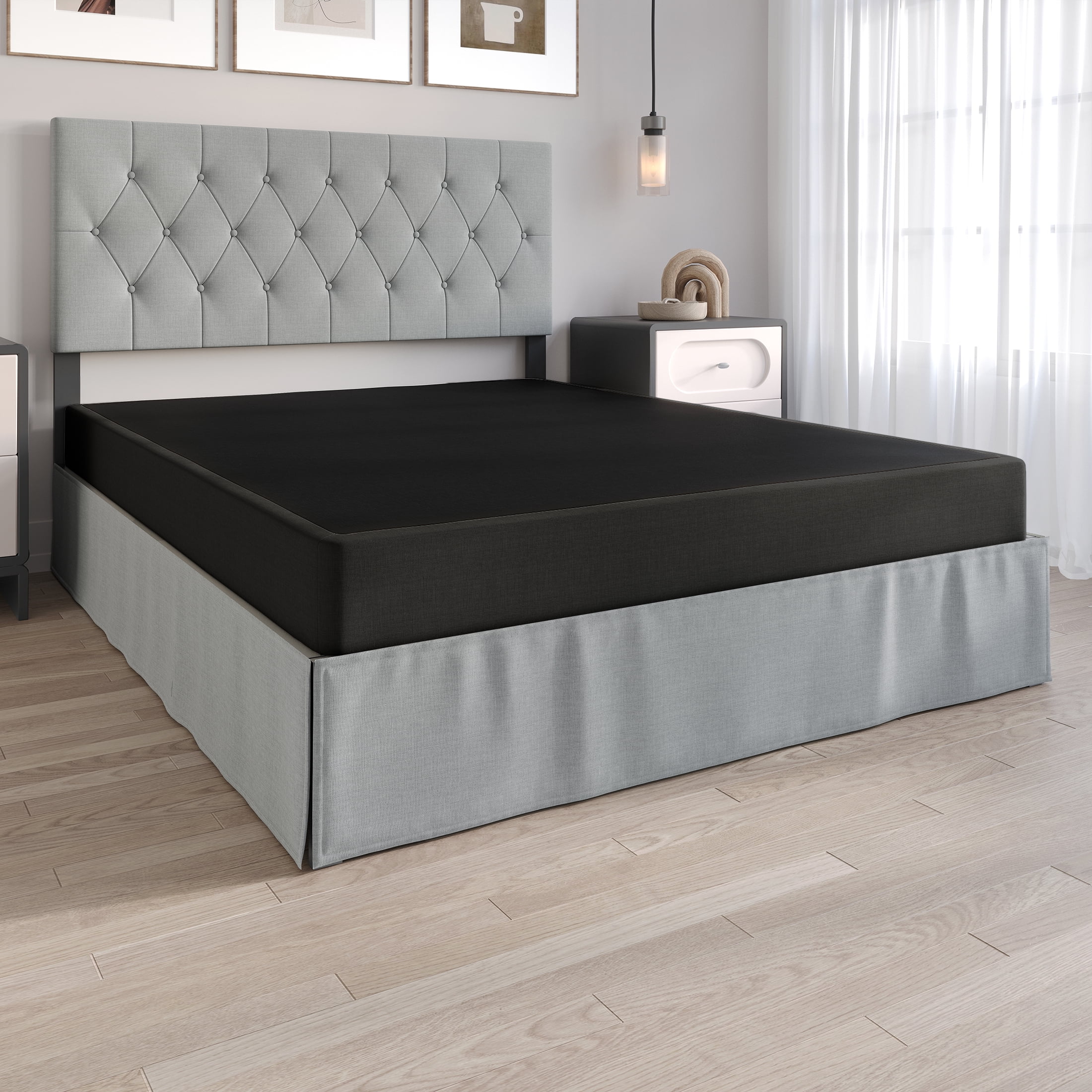 Castle Place 5" Queen Size Metal Box Spring in Black Linen - Walmart.com