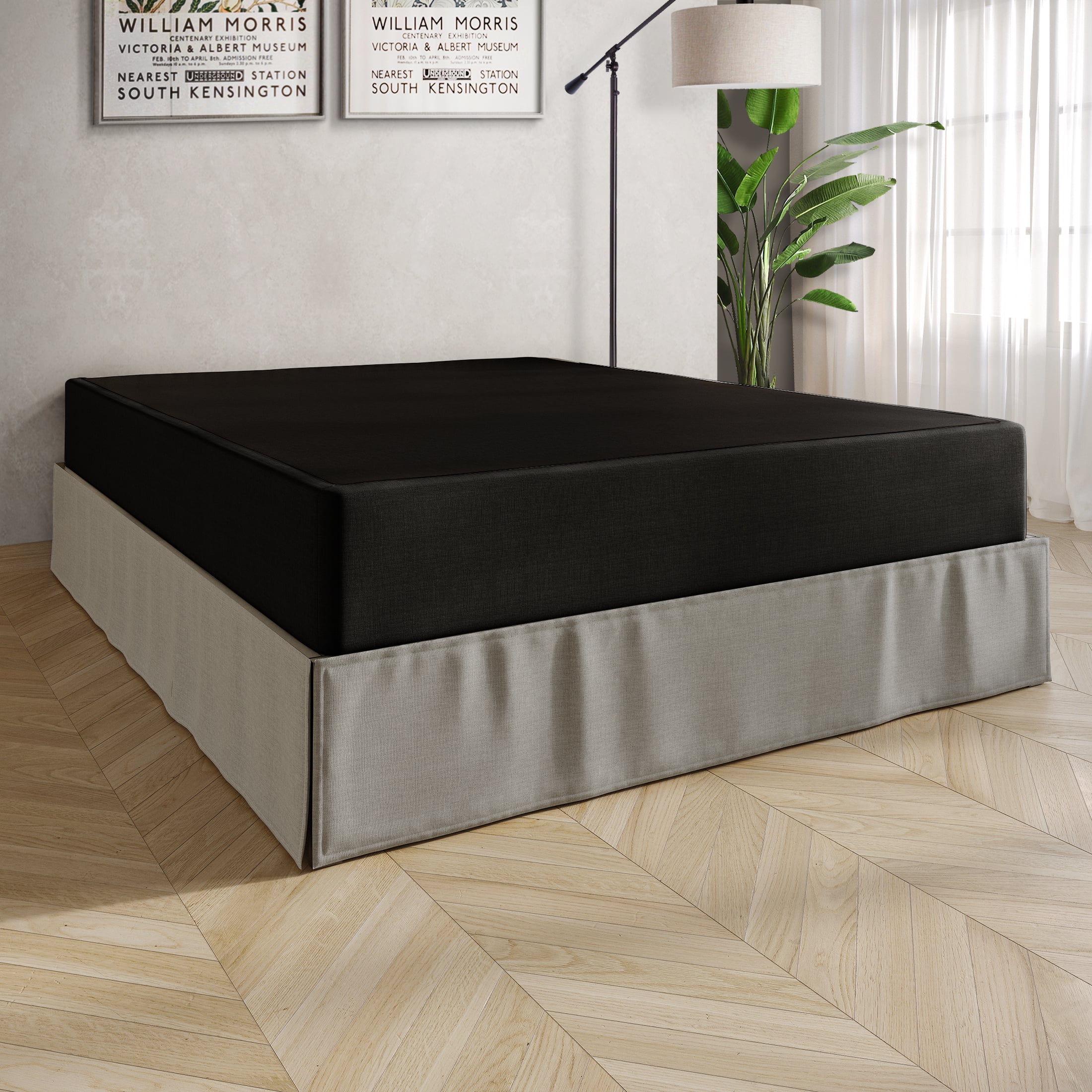Castle Place 8" Twin Metal Box Spring, Black Linen - Walmart.com