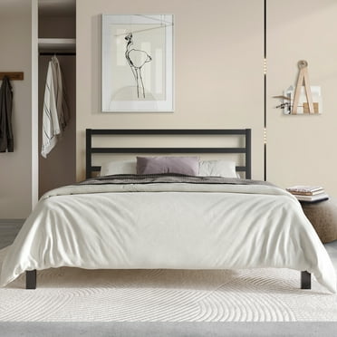 Shop Castle Place Modern Geometric Slat Queen Size Metal Platform Bed ...