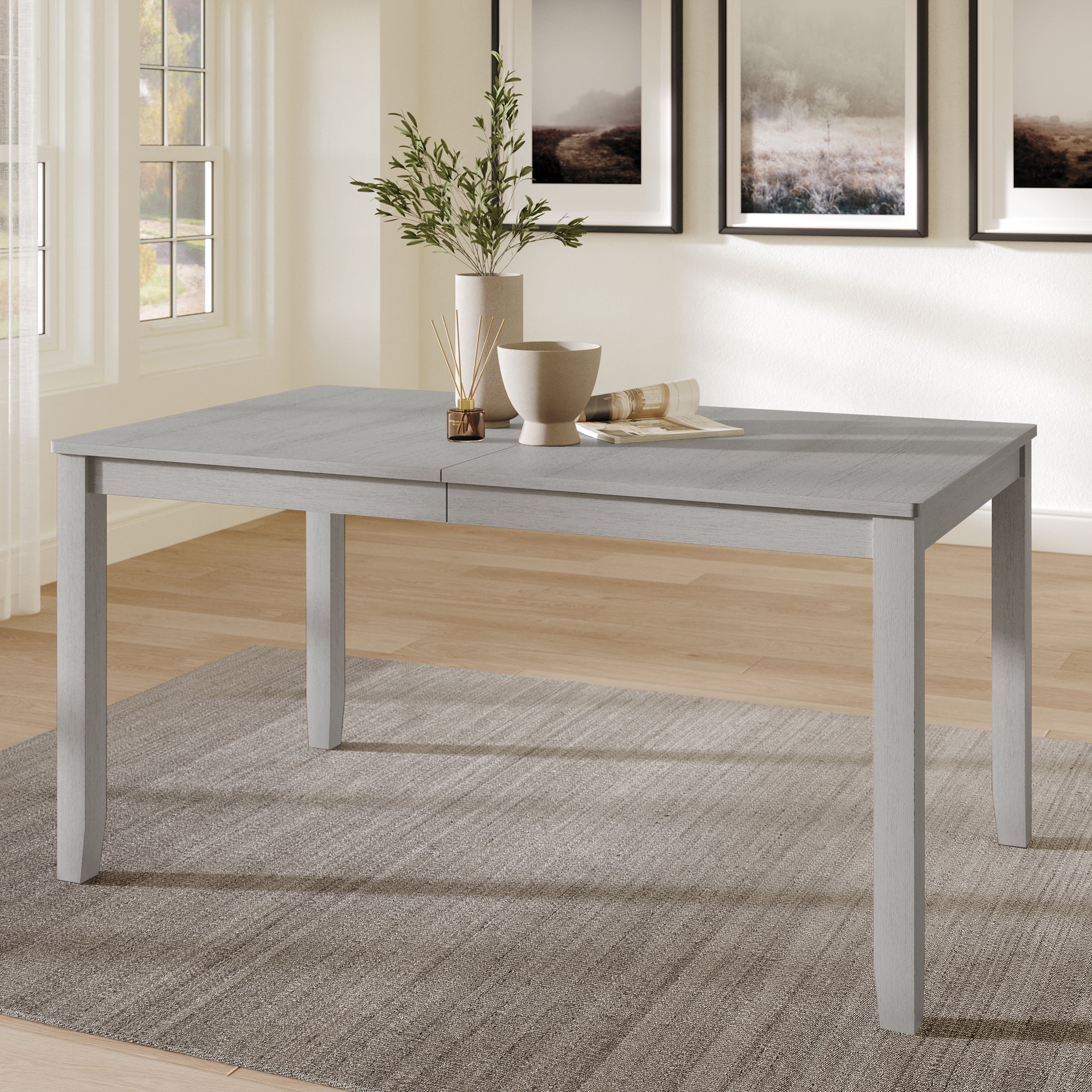 Castle Place Classic Rectangle Wooden Dining Table, White - Walmart.com