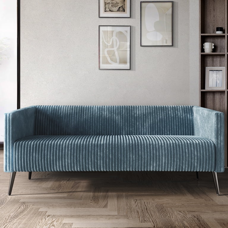 Icy Blue Velvet Couch Conjure Channel Tufted Performance Velvet Sofa