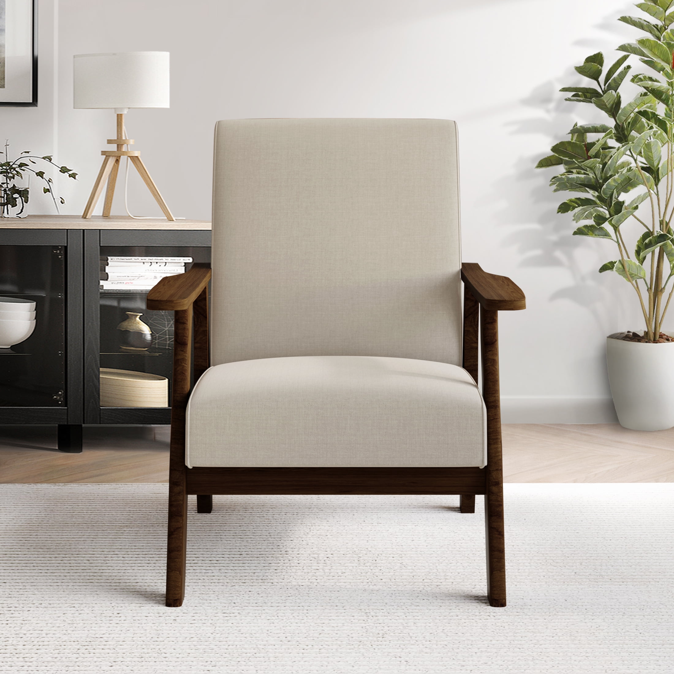Free Shipping! CASTLE PLACE Mid-Century Modern Upholstered Linen Accent ...