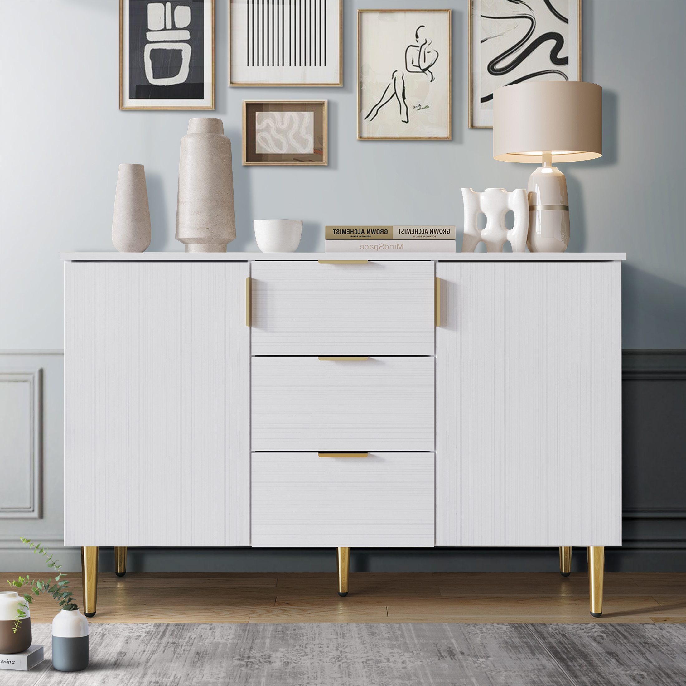 Evelyn&Zoe Modern/Contemporary 28" Wide Alder White Accent Cabinet ...